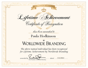 Paula Hodkinson – Who's Who Lifetime Achievement